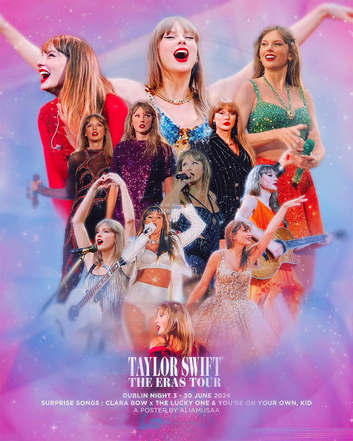 taylor swift - the eras tour - dublin night 3 - poster (digital ...