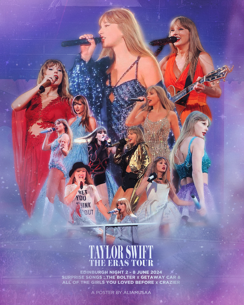taylor swift - the eras tour - edinburgh night 2 - poster – Musaa Studios